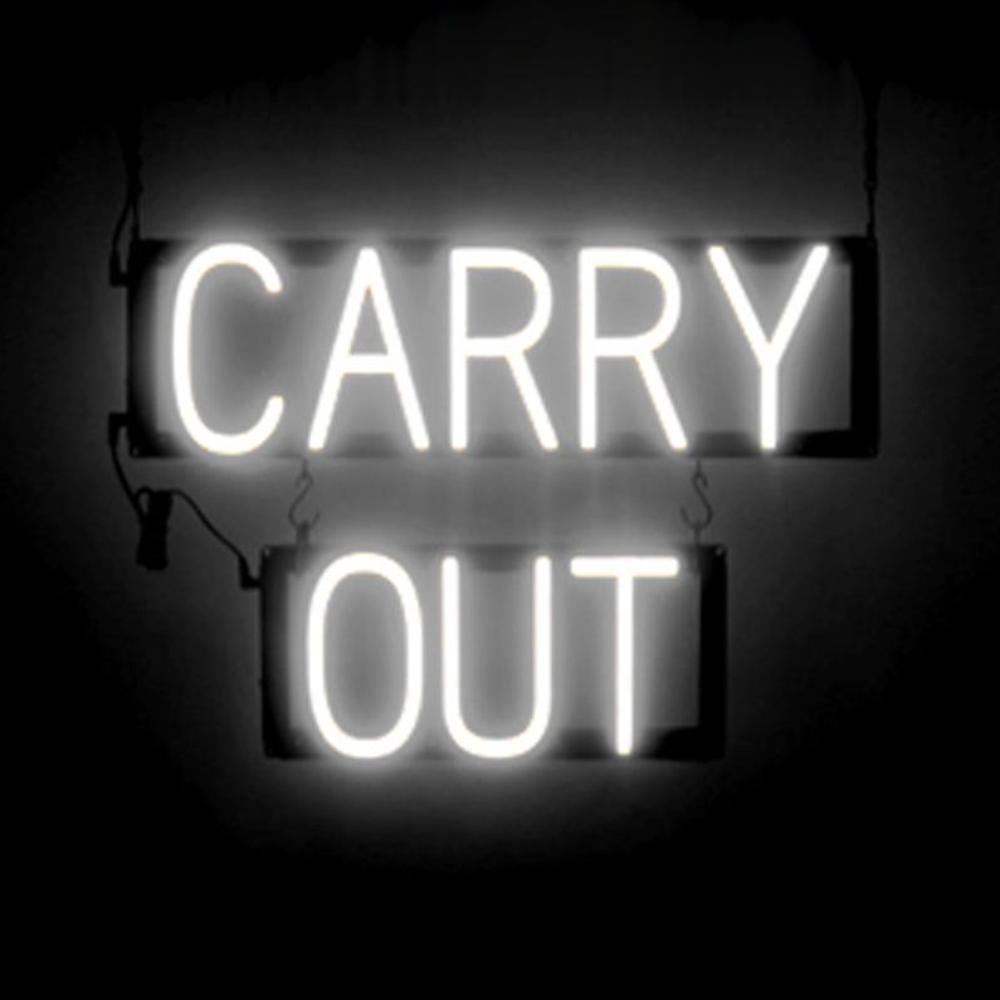 SpellBrite CARRY OUT Sign | Neon Carry Out Sign Look, LED Light | 21.4 ...