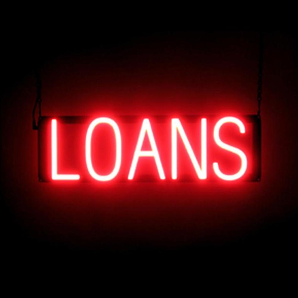 SpellBrite LOANS Sign | Neon Loans Sign Look, LED Light | 20.8" x 6.3 ...