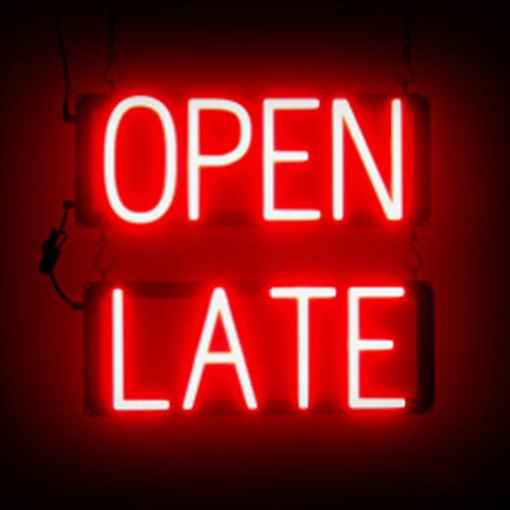 SpellBrite OPEN LATE Sign | Neon Open Late Sign Look, LED Light | 16.5 ...
