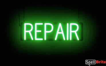 REPAIR LED Sign in Red, Neon Look