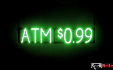 ATM $0.99 LED Sign in Red, Neon Look