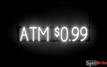 ATM $0.99 LED Sign in Red, Neon Look