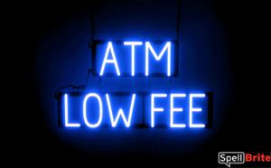 24 HR ATM LED Sign in White, Neon Look