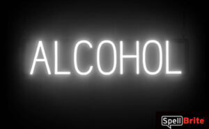 Red LED ALCOHOL Sign, Neon Sign Look with LED Lights
