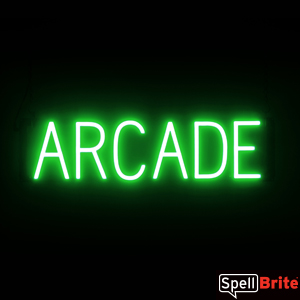 Green LED ARCADE Sign, Neon Sign Look with LED Lights