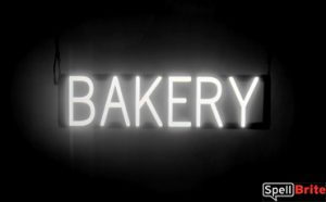 Bakery Sign in Red, Neon Look with LED Light Source