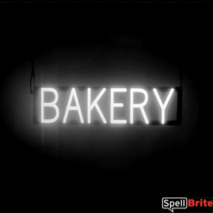 BAKERY LED Sign in White, Neon Look