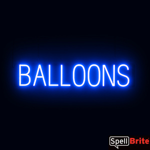Blue LED BALLOONS Sign, Neon Sign Look with LED Lights