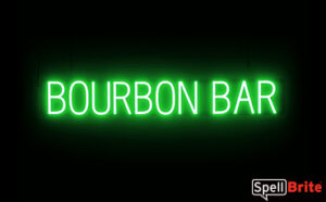 Red LED BOURBON BAR Sign, Neon Sign Look with LED Lights