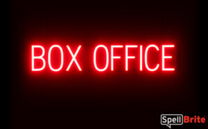 Red LED BOX OFFICE Sign, Neon Sign Look with LED Lights
