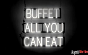 BUFFET ALL YOU CAN EAT LED Sign in Red, Neon Look