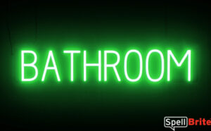 Green LED BATHROOM Sign, Neon Sign Look with LED Lights