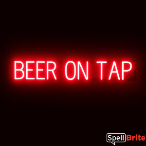 Red LED BEER ON TAP Sign, Neon Sign Look with LED Lights