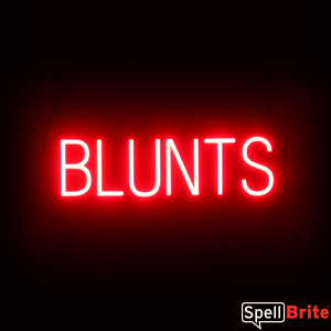 Red LED BLUNTS Sign, Neon Sign Look with LED Lights