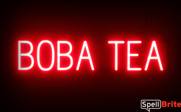 Red LED BOBA TEA Sign, Neon Sign Look with LED Lights