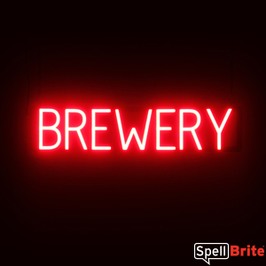 Red LED BREWERY Sign, Neon Sign Look with LED Lights