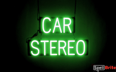 CAR STEREO LED Sign in Blue, Neon Look