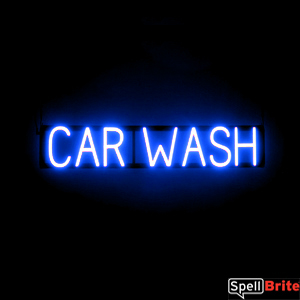 CAR WASH LED Sign in Blue, Neon Look