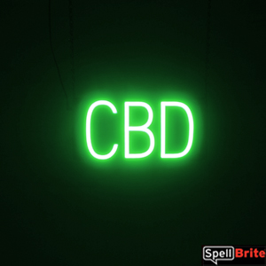 Green LED CBD Sign, Neon Sign Appearance with LED Lights