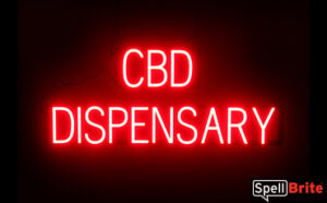 Red LED CBD DISPENSARY Sign, Neon Sign Look, LED Lights