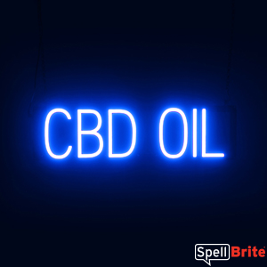Blue LED CBD OIL Sign, Neon Sign Look with LED Lights