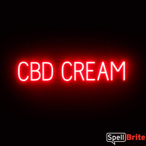 Red LED CBD CREAM Sign, Neon Sign Look with LED Lights