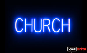 Red LED CHURCH Sign, Neon Sign Look with LED Lights