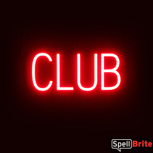 Red LED CLUB Sign, Neon Sign Look with LED Lights
