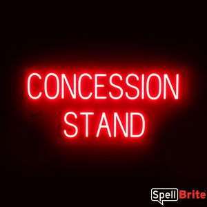 Red LED CONCESSION STAND Sign, Neon Sign Look, LED Lights