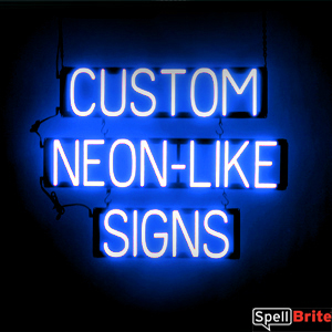 CUSTOM NEON-LIKE LED SIGNS in Blue, Neon Look