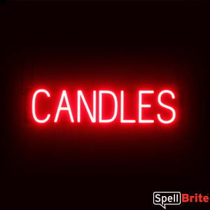 CANDLES Sign | Neon Sign Look, LED Light Source