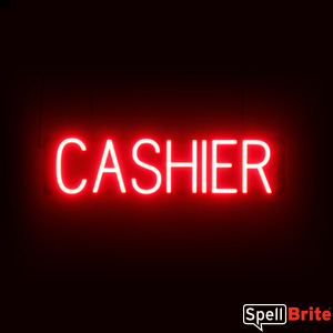 CASHIER Sign | Neon Sign Look, LED Light Source