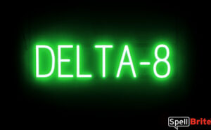 Red LED DELTA-8 Sign, Neon Sign Look with LED Lights