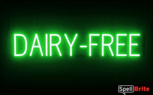 Red LED DAIRY-FREE Sign, Neon Sign Look with LED Lights