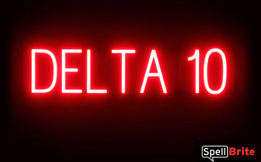 Red LED DELTA 10 Sign, Neon Sign Look with LED Lights