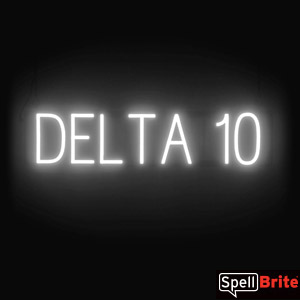 White LED DELTA 10 Sign, Neon Sign Look with LED Lights