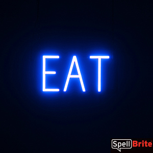 Blue LED EAT Sign, Neon Sign Appearance with LED Lights