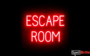 Red LED ESCAPE ROOM Sign, Neon Sign Look with LED Lights