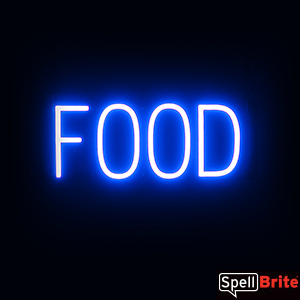 Blue LED FOOD Sign, Neon Sign Appearance with LED Lights