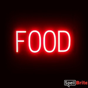 Red LED FOOD Sign, Neon Sign Look with LED Lights