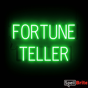 Green LED FORTUNE TELLER Sign, Neon Sign Look, LED Lights