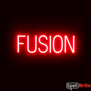 Red LED FUSION Sign, Neon Sign Look with LED Lights