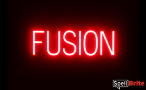 Red LED FUSION Sign, Neon Sign Look with LED Lights