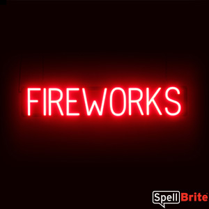 FIREWORKS Sign | Neon Sign Look, LED Light Source