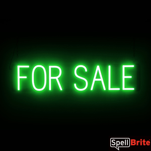 Green LED FOR SALE Sign, Neon Sign Look with LED Lights