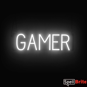 White LED GAMER Sign, Neon Sign Look with LED Lights