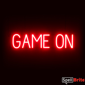 Red LED GAME ON Sign, Neon Sign Look with LED Lights