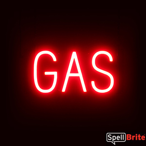LED GAS Sign in Red, Neon Sign Appearance with LED Lights