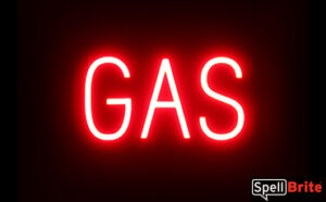 LED GAS Sign in Red, Neon Sign Appearance with LED Lights