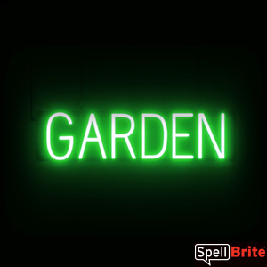 GARDEN Sign in Green | Neon Sign Look, LED Light Source